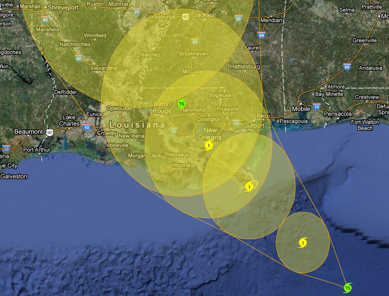 WOUNDED BIRD: LATER TRACKING MAP OF ISAAC